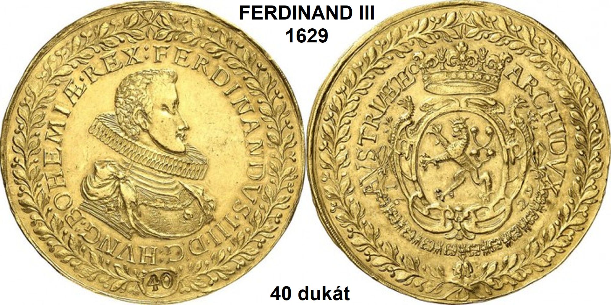 Zkušební ražba FERDINAND III - 1629 - 1dukát 20mm Au999 | Aukro